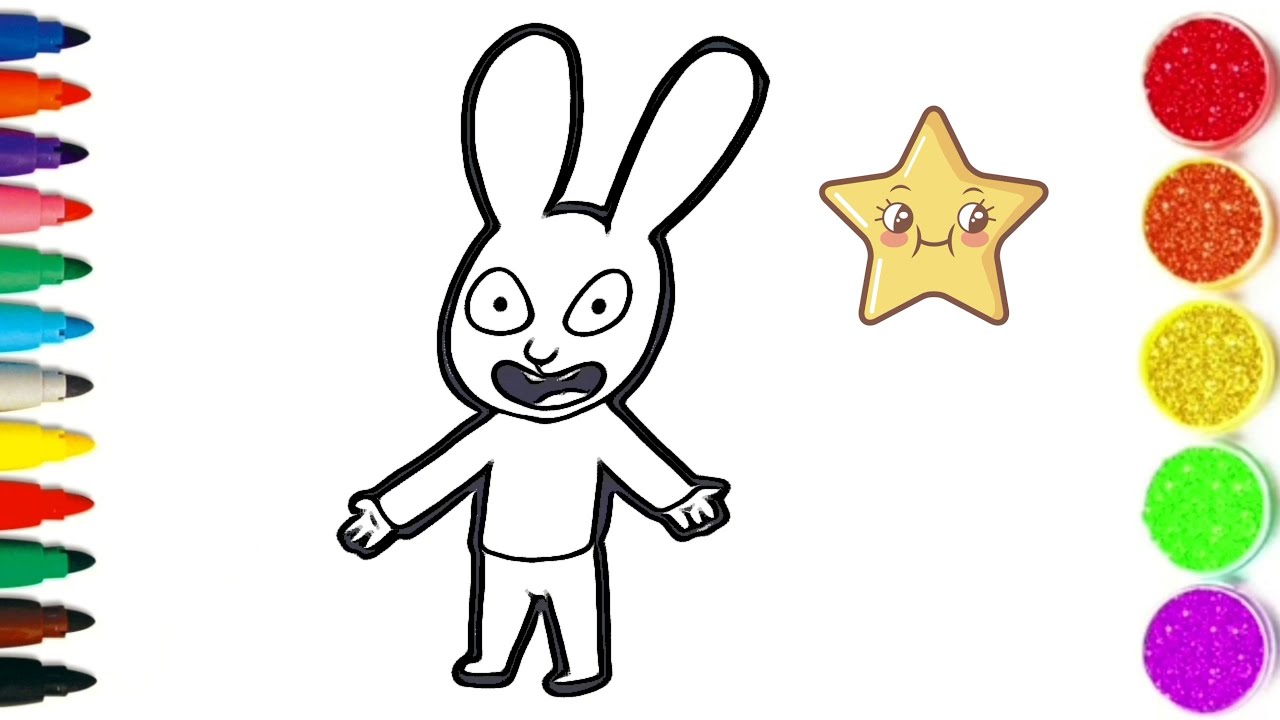 Comment dessiner et colorier Simon le lapin/ how To draw simon/ dessin ...