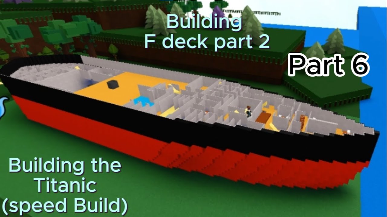 Building Titanic Speed Build in Roblox Build A Boat For Treasure (part ...