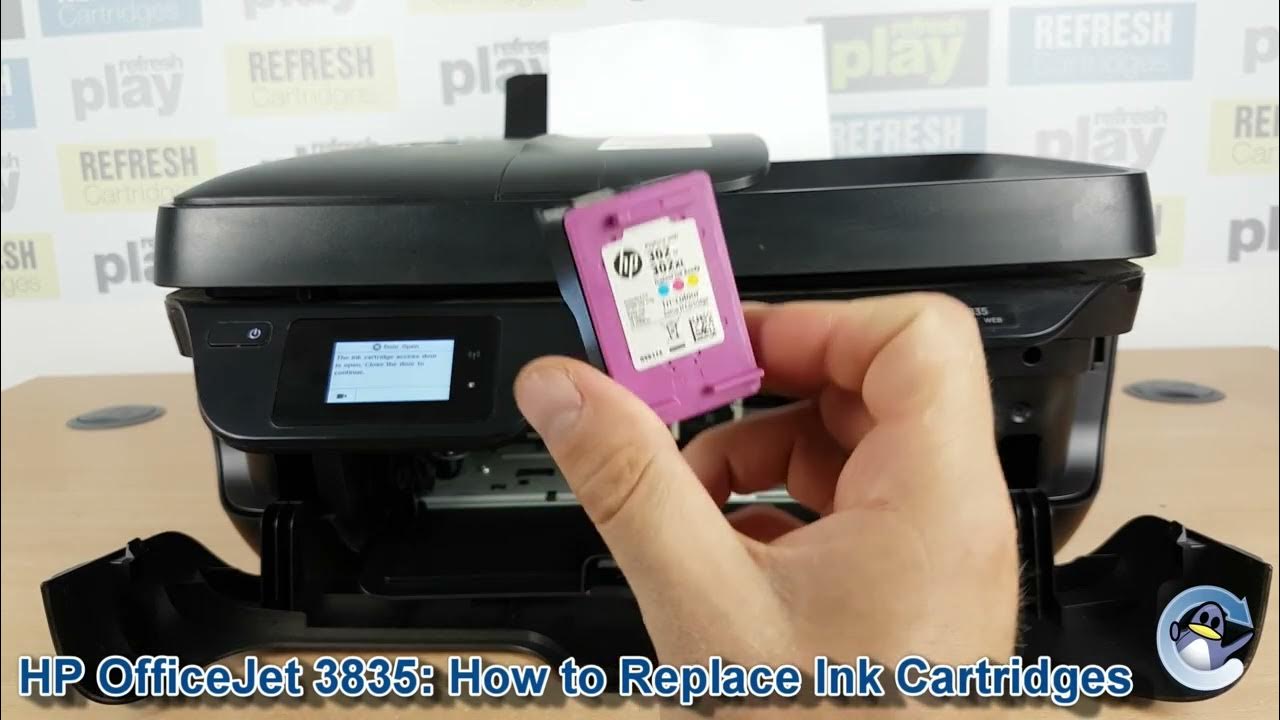 HP Officejet 3835: How to Change/Replace Ink Cartridges - YouTube