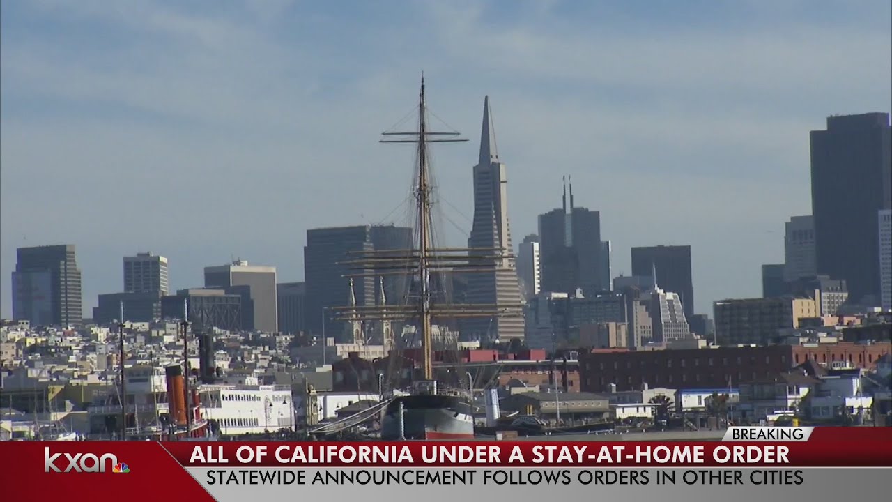 California governor orders all in the state to 'stay at home' - YouTube