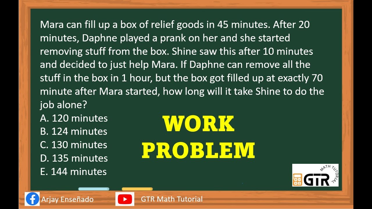 RANDOM MATH PROBLEM #101 | Mara can fill up a box of relief goods in 45 ...