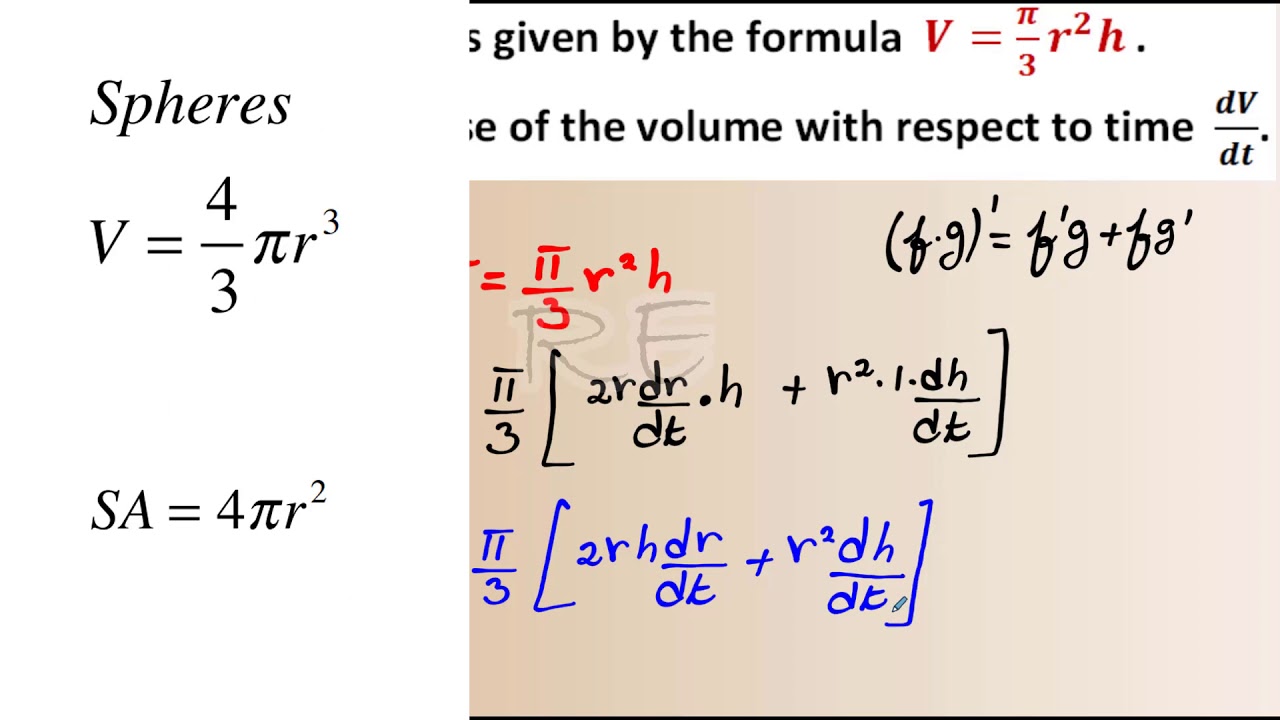 What are the common formulas for Related Rates - Derivation of the ...