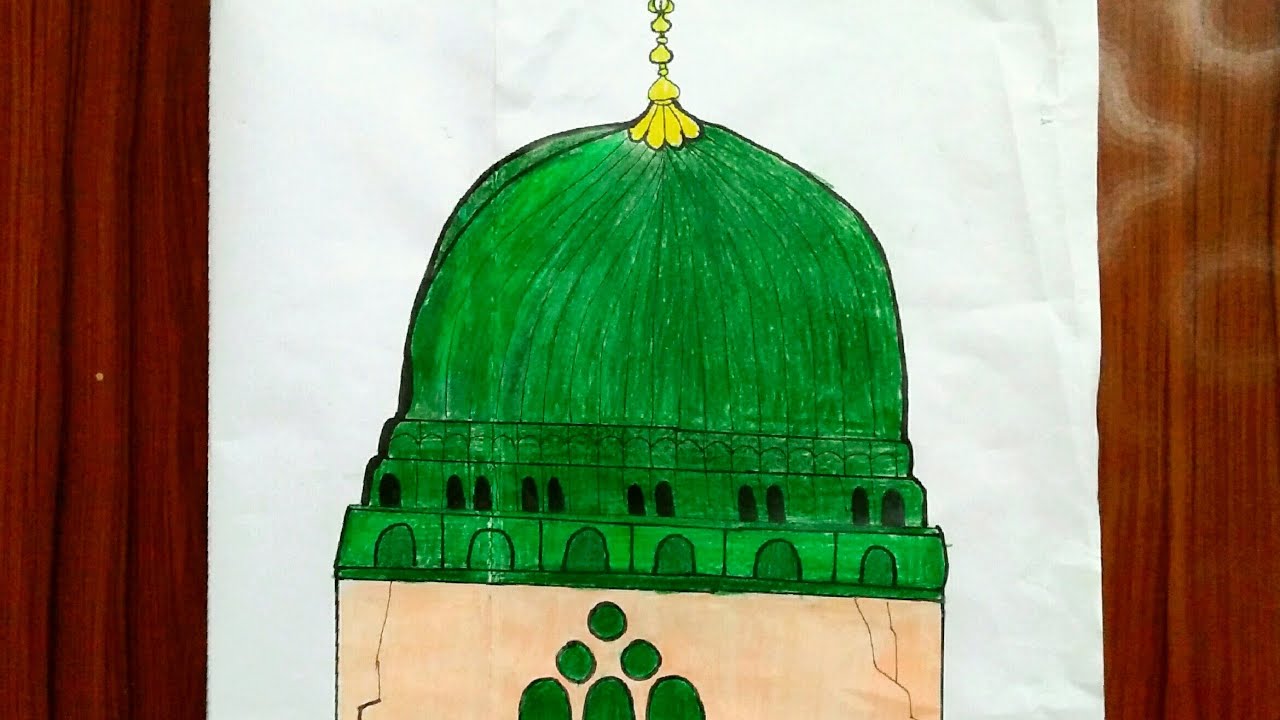 Madina Drawing Tutorial | How To Draw An Masjid-E-Nabawi Easy Drawing ...