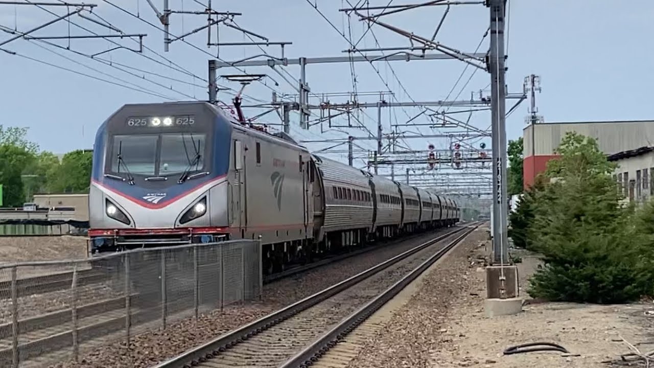 High Speed Amtrak & MBTA Trains at Readville - YouTube