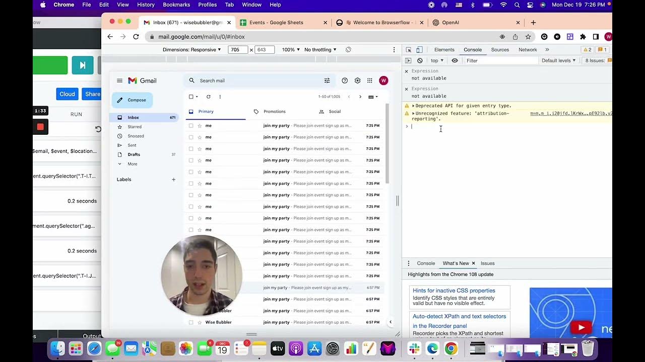Browserflow part 2: Picking selectors and automating anything using javascript - YouTube