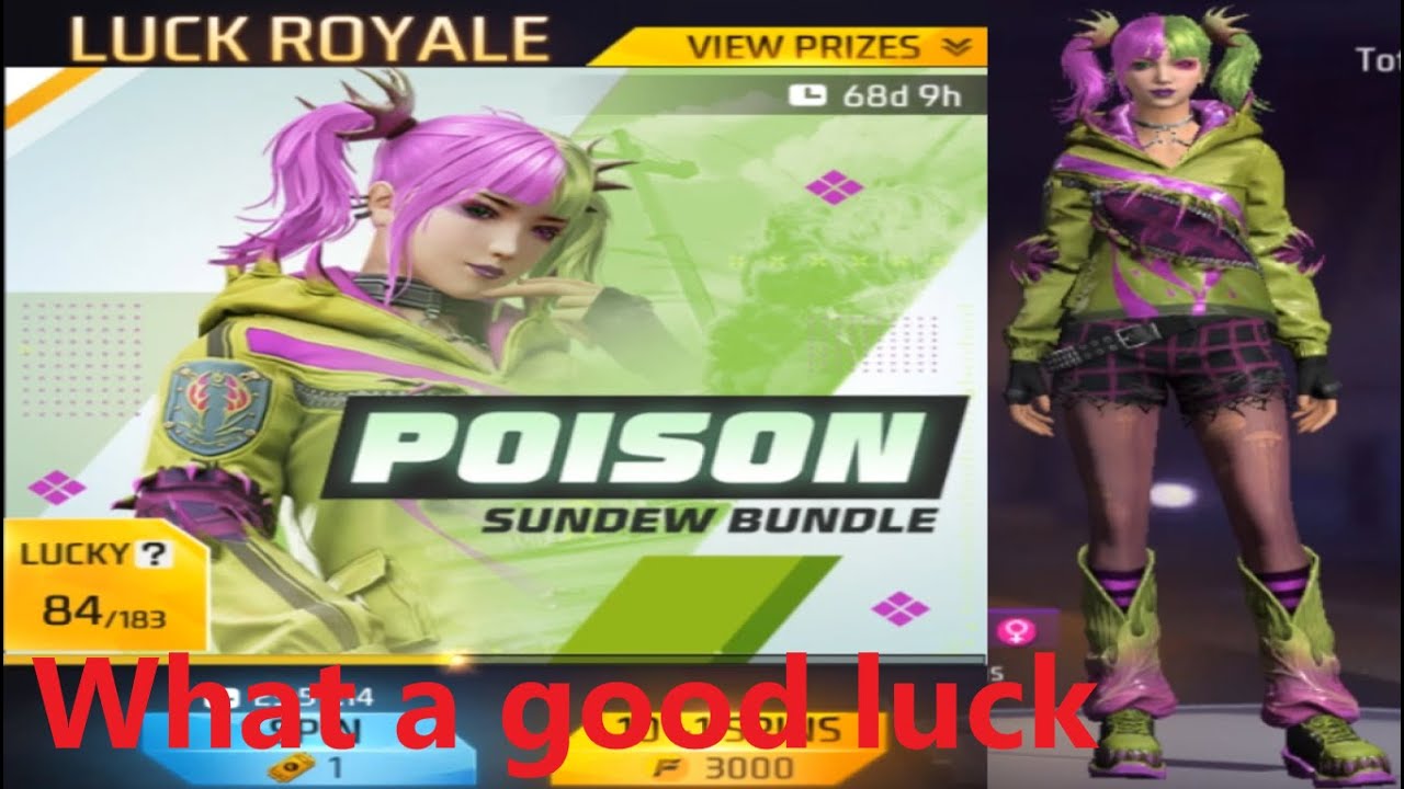 What a good luck Free Fire Skin Poison Sundew - YouTube