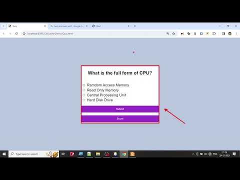 BCA IV Sem CMA Lab Part B 3: HTML page make a quiz game. - YouTube