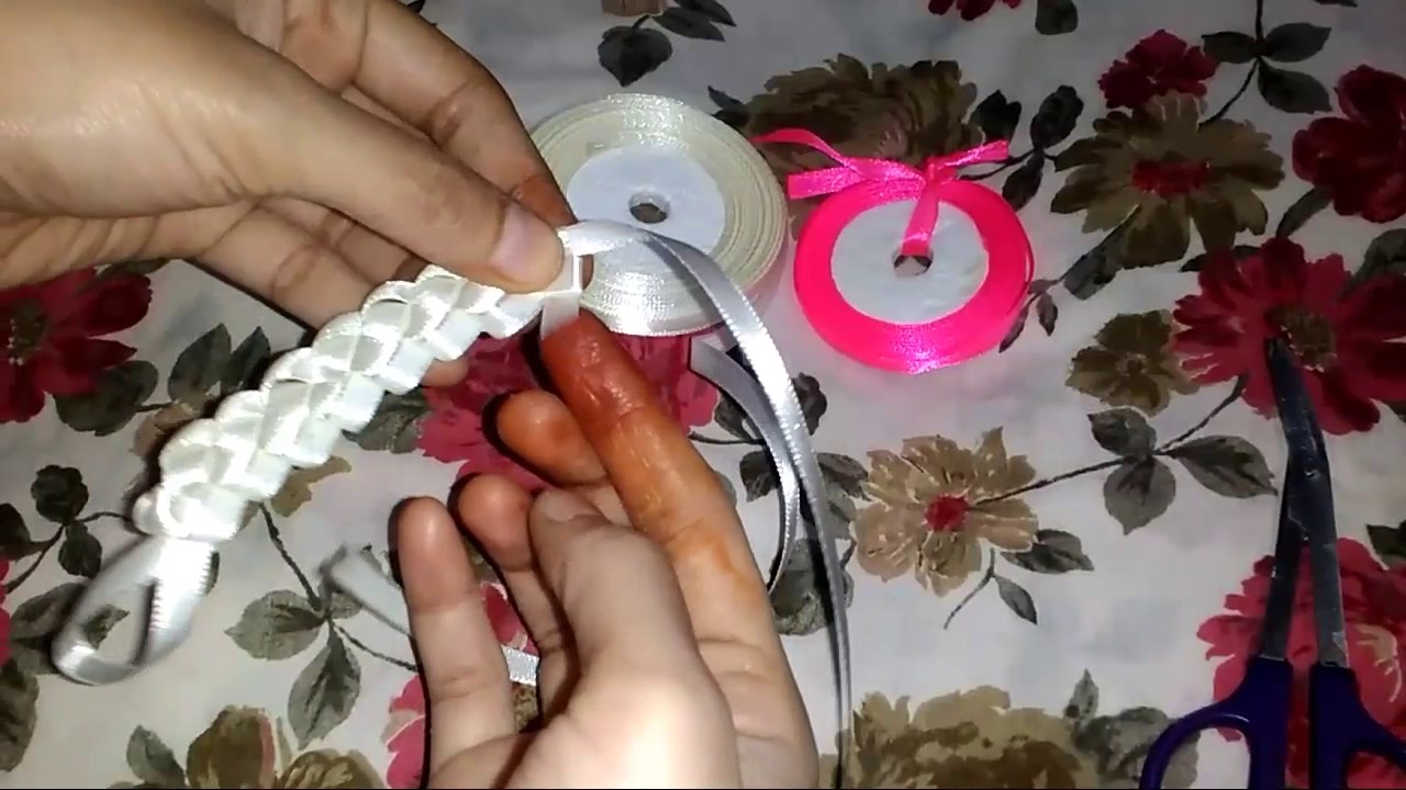 How To Make Fancy Hand band With Ribbon - YouTube