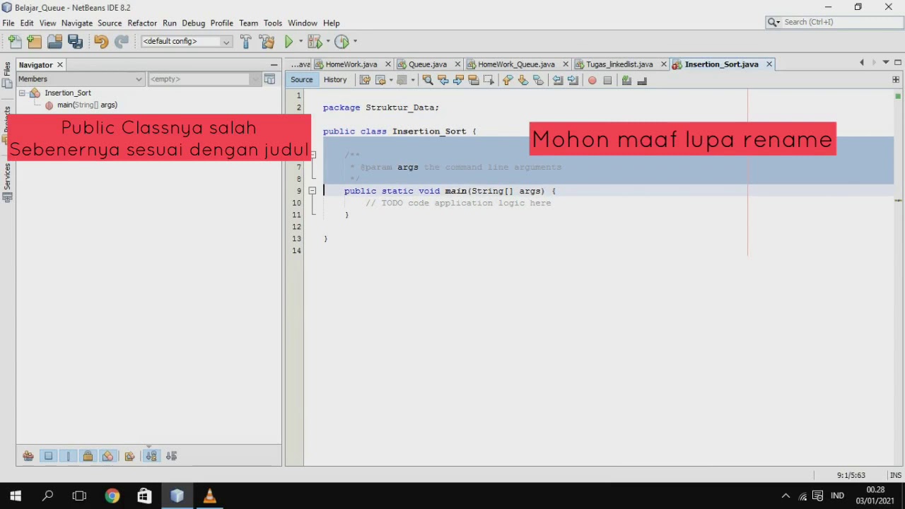 Selection Sort Java Netbeans - YouTube