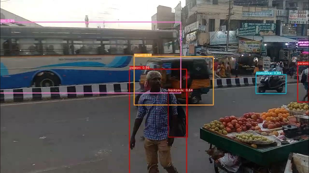 kongu deep learning karur machine learning object detection yolov4 on video karur bus stand ...