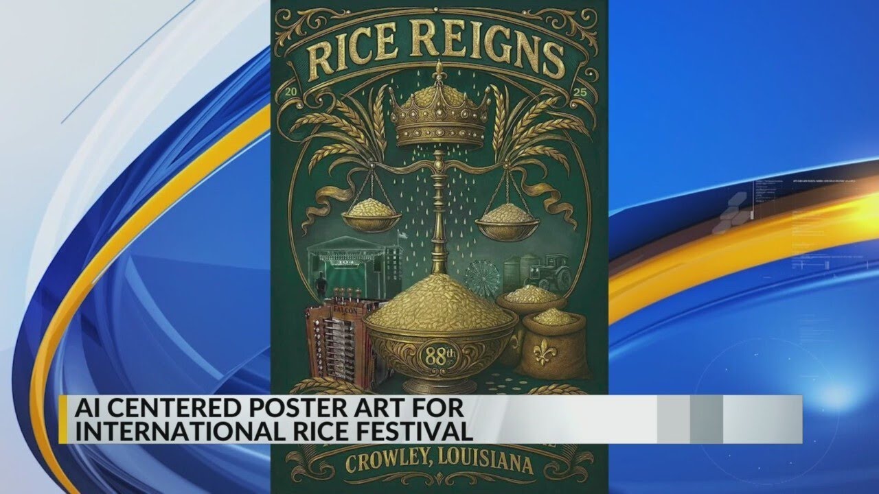 Crowley's Rice Festival poster sparks debate over AI use - YouTube