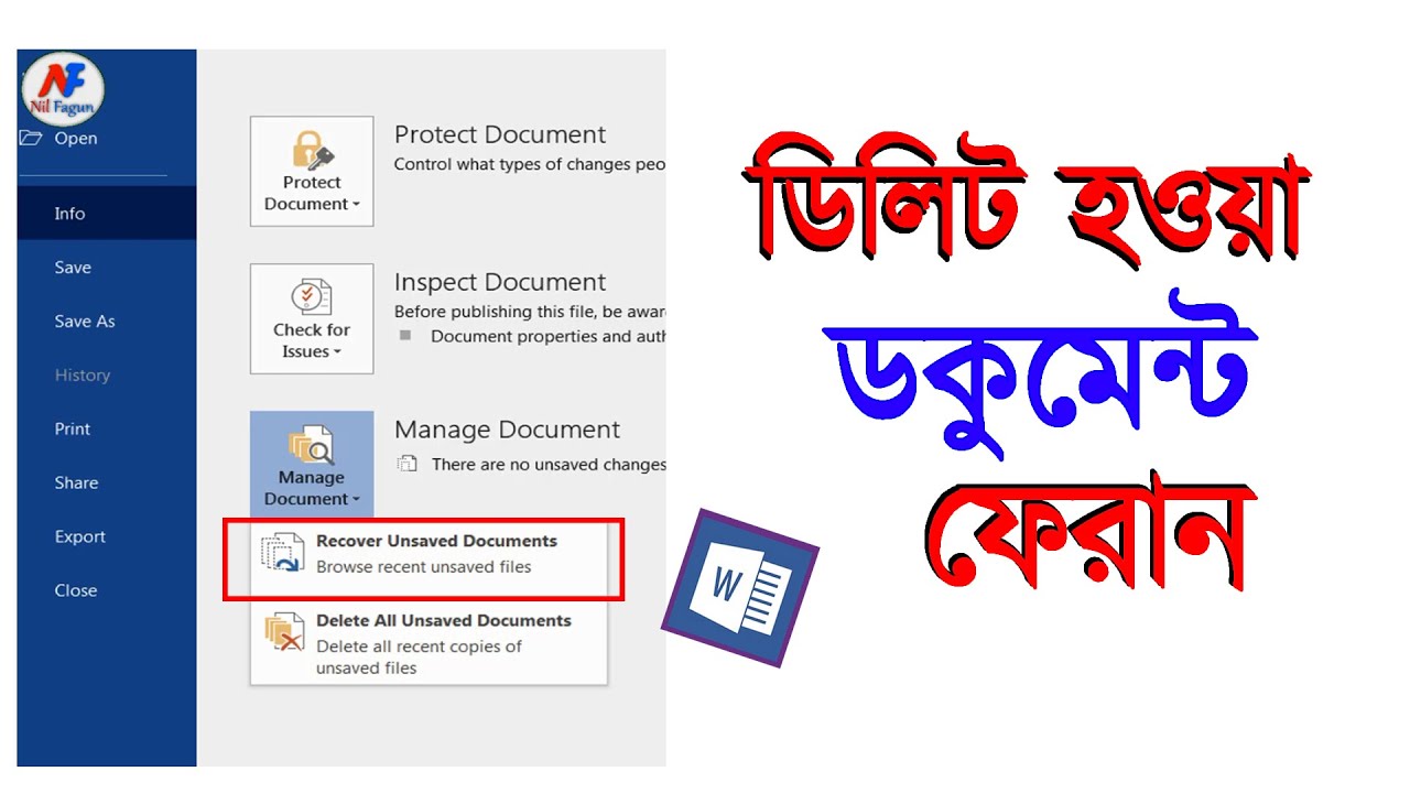How To Recover Unsaved Microsoft Word Documents ।। Easy and Simple ...