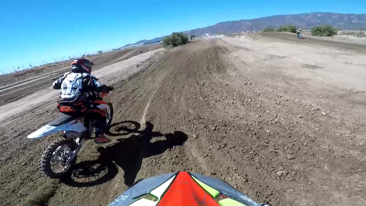 Elsinore mx Vet track on the full mod klx110l race bike. - YouTube