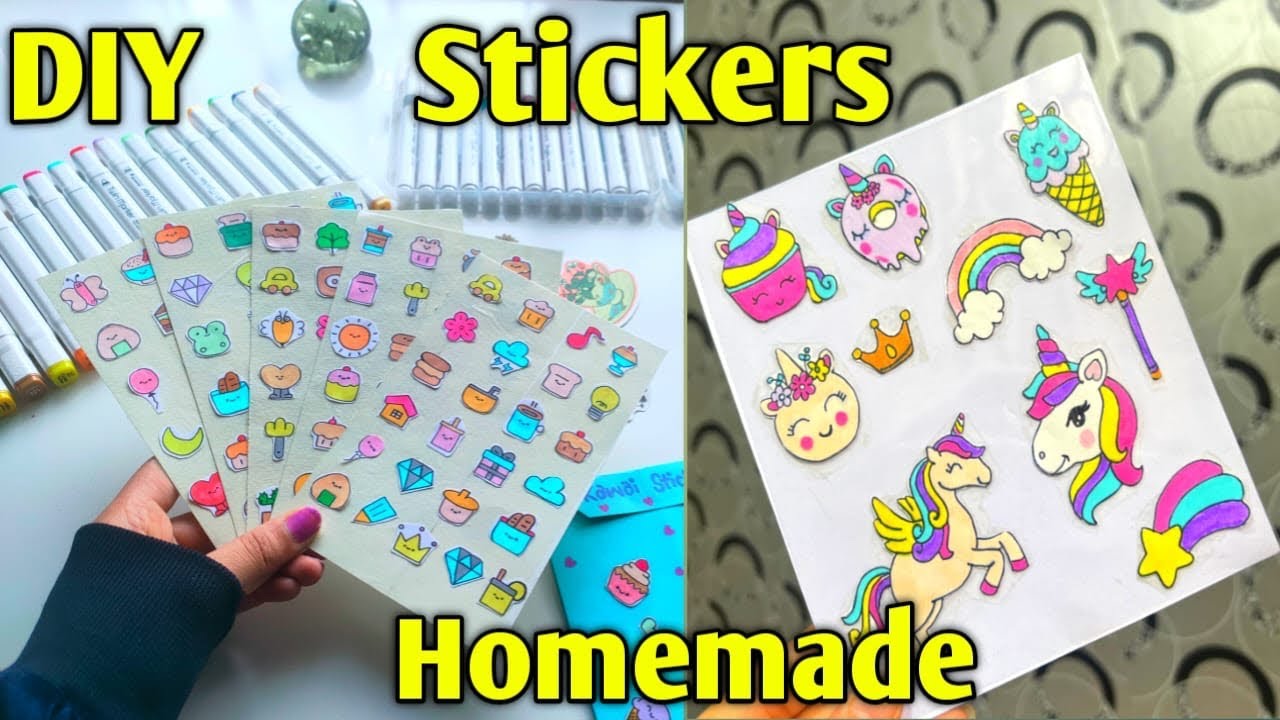 DIY Kawaii Stickers/ How to make Stickers / DIY Cute Stickers Making ...
