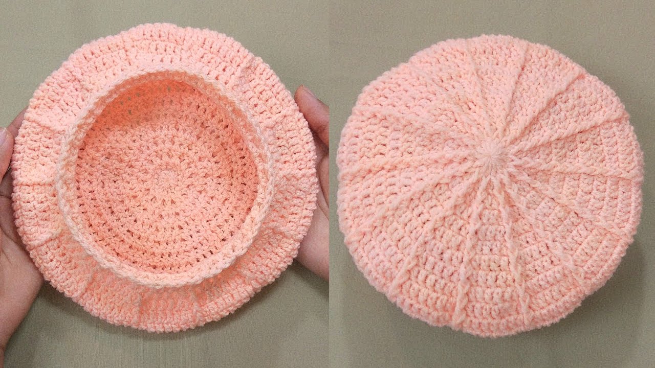 How To Crochet Beret Hat - Beginner Friendly - YouTube