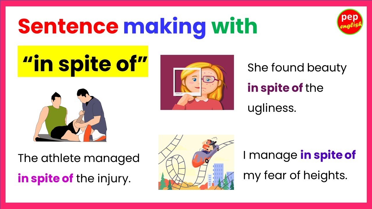 Sentence making with "in spite of" | Daily use sentences | Easy ...