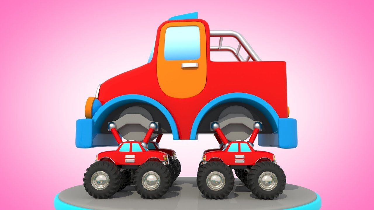 Super Car - Mega Monster Truck and Baby Panda | Cartoon Cars For Kids ...