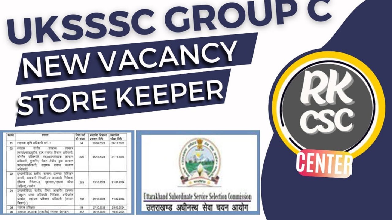 Uttarakhand New Vancany Assistent Storekeeper 2024 | Store Keeper ...