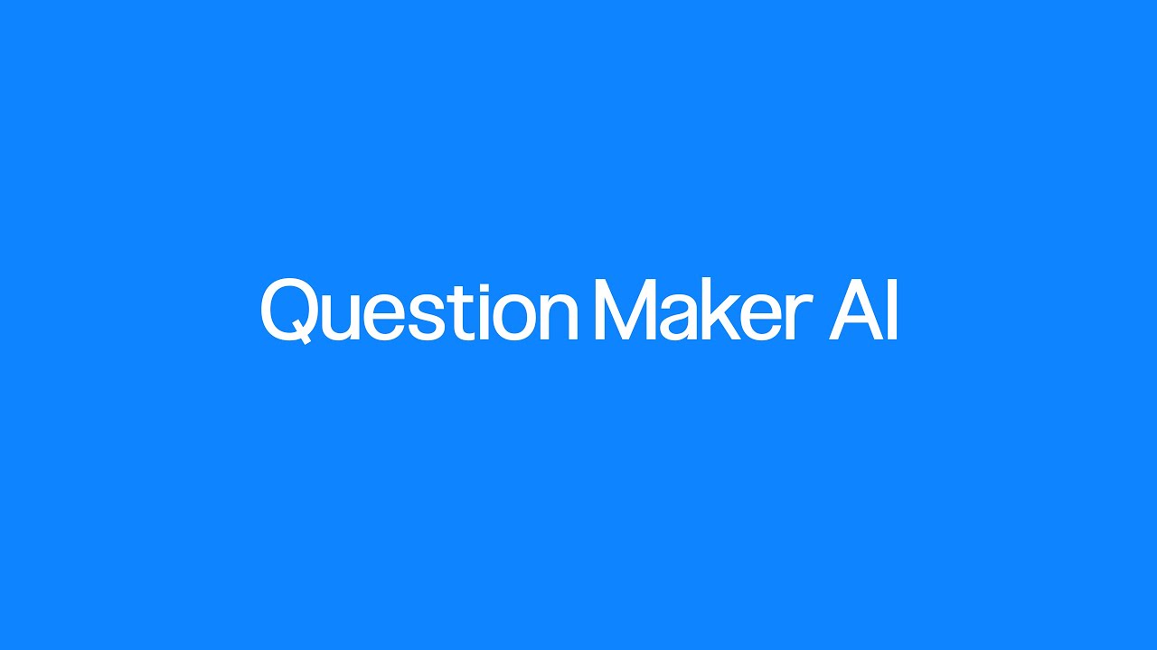 AI Powered Question Generator | Question Maker AI - YouTube