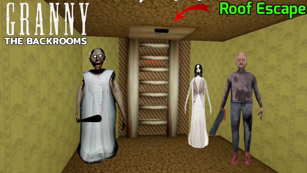 Granny The Backrooms | Roof Escape Full Gameplay - YouTube