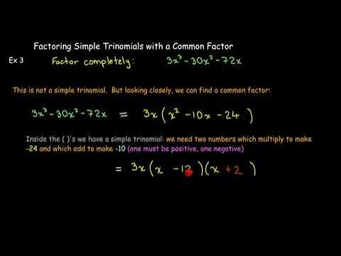 Factoring Simple Trinomials - YouTube