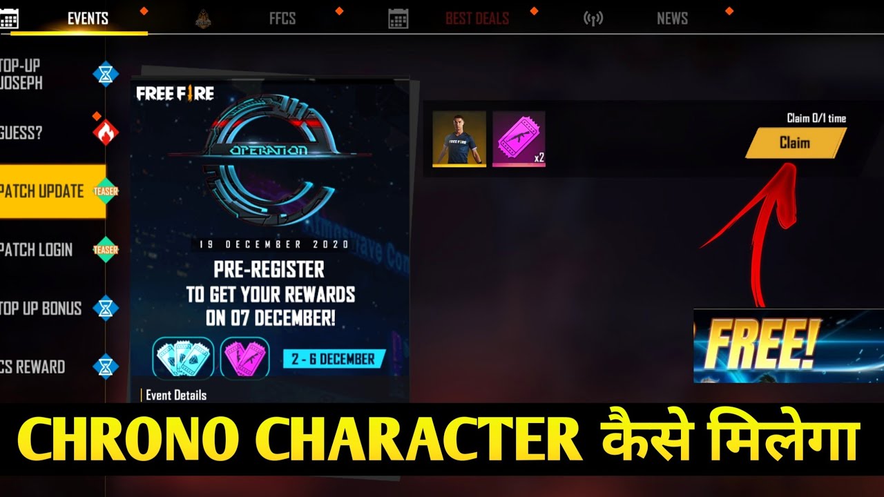 How To Get Chrono Character In Free Fire | Chrono Character Ability ...