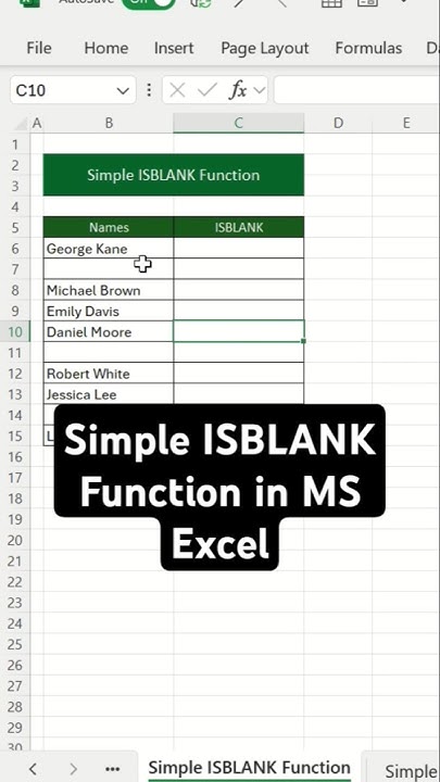 Simple ISBLANK Function‼️ Hidden Formula #excel #shorts @kttrained ...