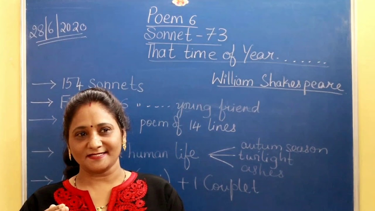 NCERT Class 10 POEM: 6 SONNET 73 - YouTube