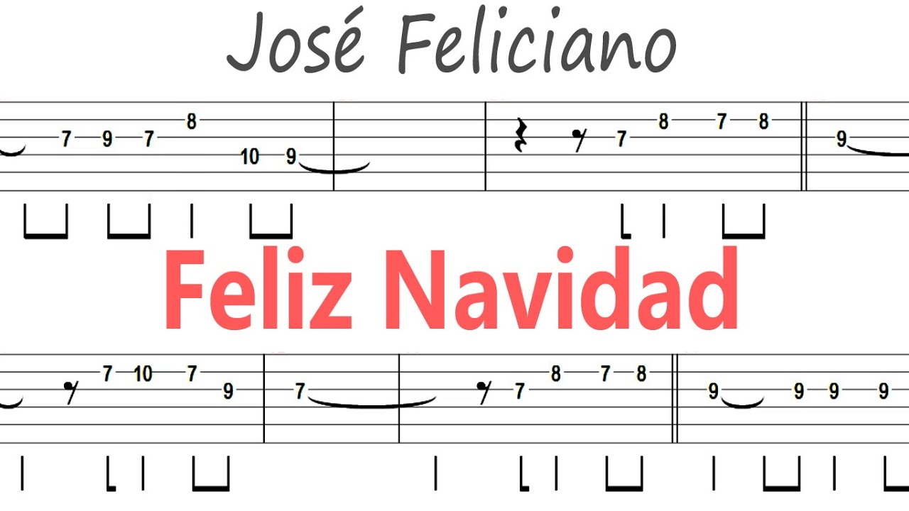 José Feliciano Feliz Navidad Guitar Solo Tab Backingtrack Youtube