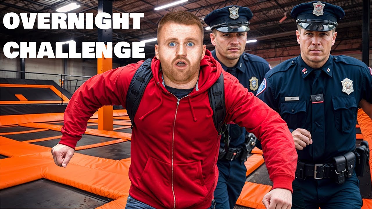 CRAZY POLICE ESCAPE during OVERNIGHT CHALLENGE! - YouTube