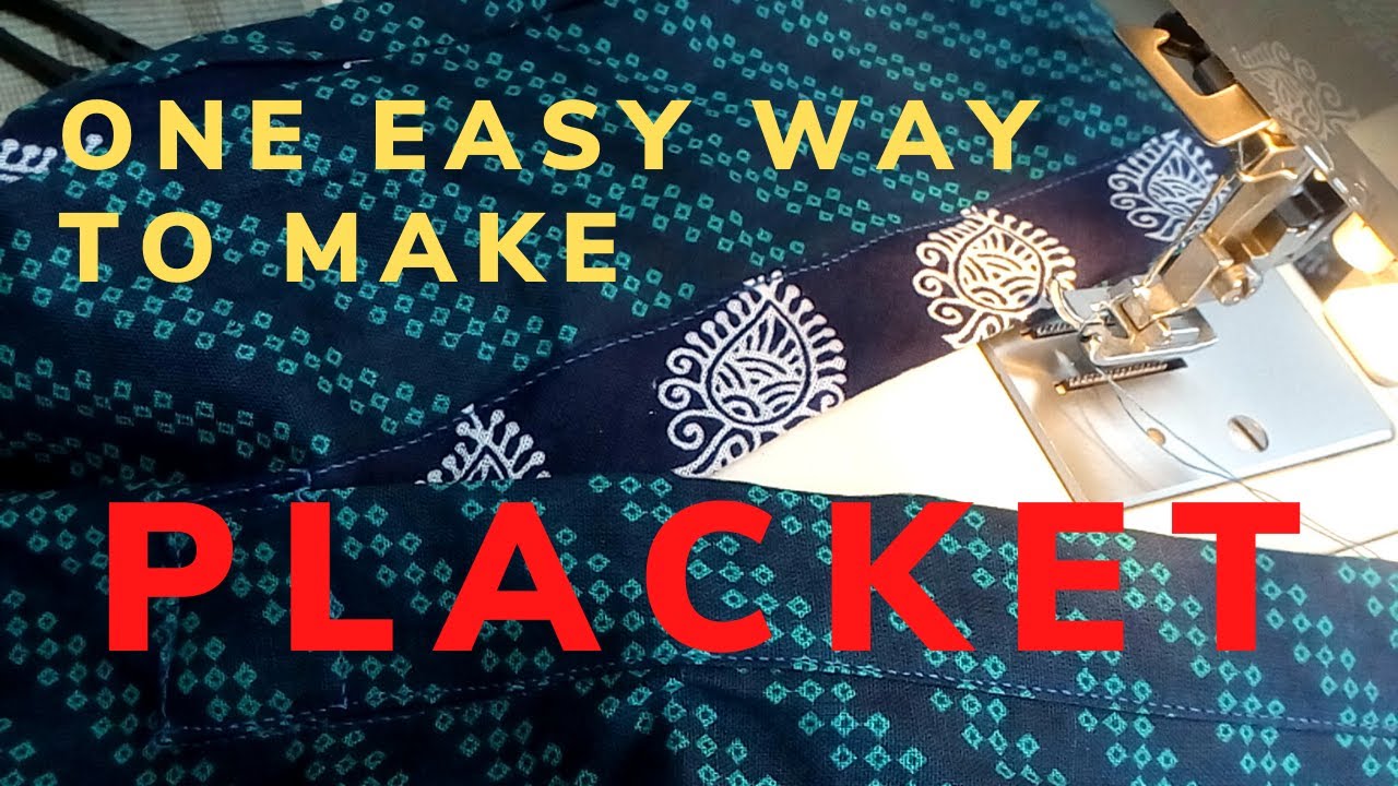 How to Make Placket | Easy and Simple Placket Tutorial in Double Color ...