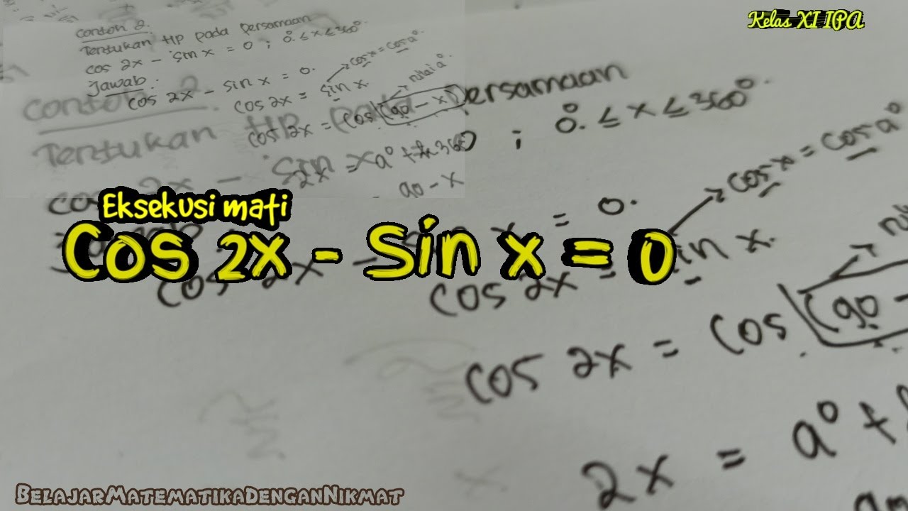 Penyelesaian Cos 2x Sin X 0 Pers Trigonometri YouTube