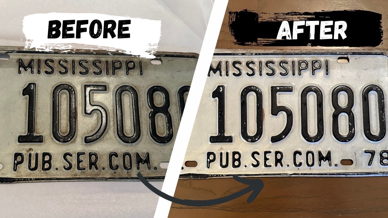 Cleaning an Antique Mississippi License Plate - YouTube
