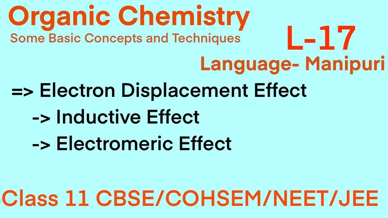 L-17/ Inductive effect/ Electromeric effect/ class 11/ organic ...