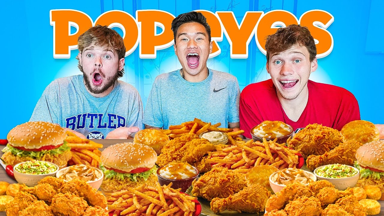 Eating ENTIRE Popeyes Menu w/ Jesser & Moochie! - YouTube