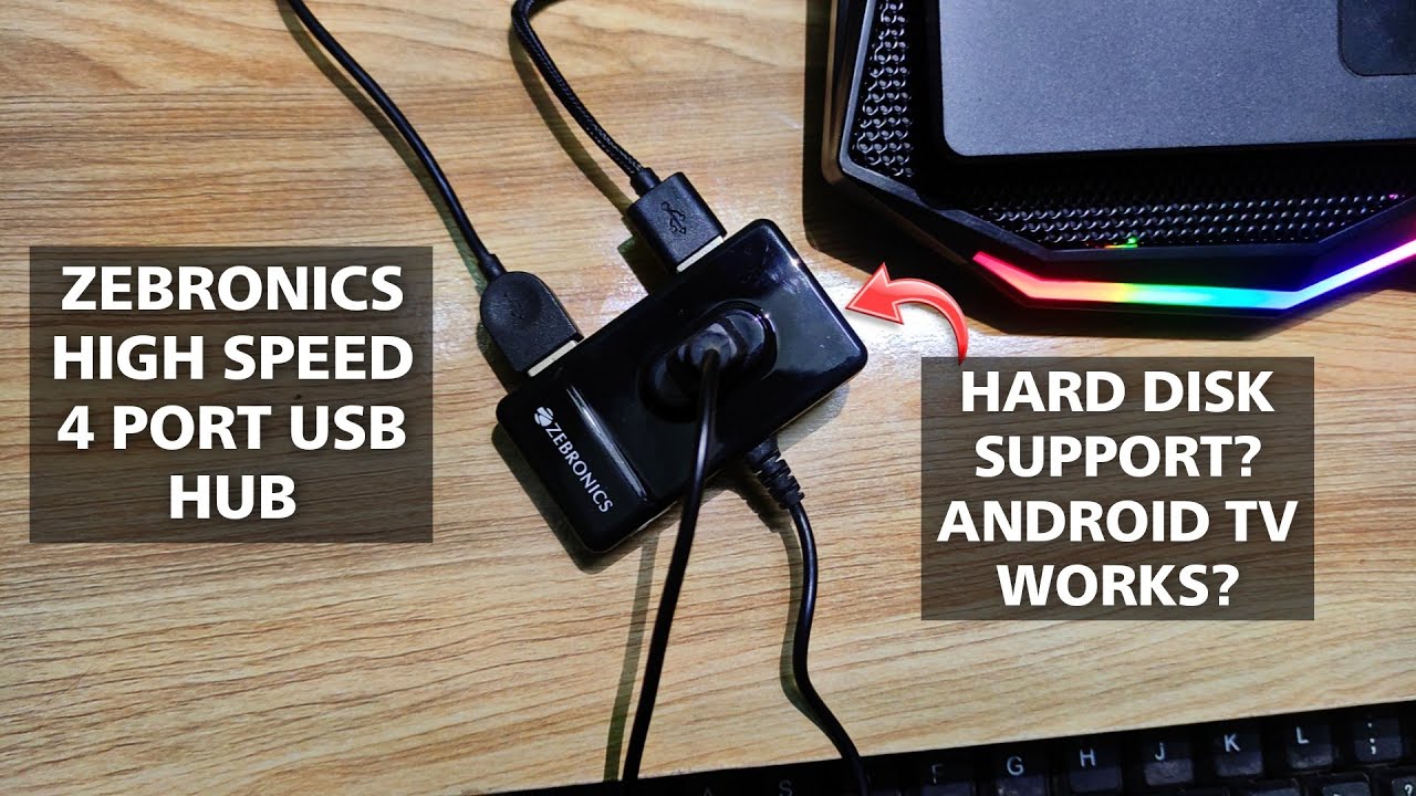 ⚡ZEBRONICS High Speed 4 Port USB Hub Unbox & Review | Hard Disk Support ...