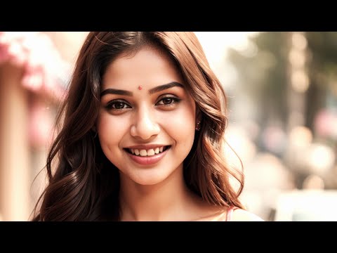 [4K] Indian Fashion Show AI Art Lookbook Model - road with temple - YouTube
