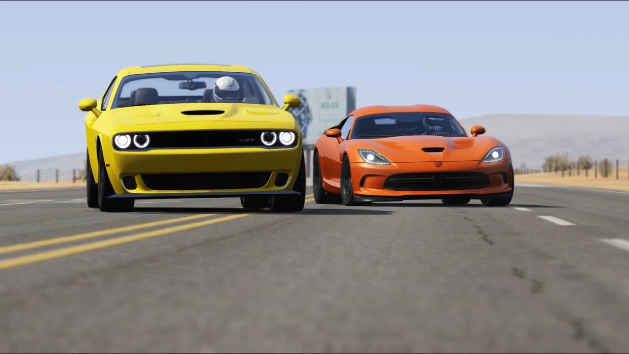 Dodge Challenger SRT Hellcat vs Dodge Viper TA at Black Cat Country ...