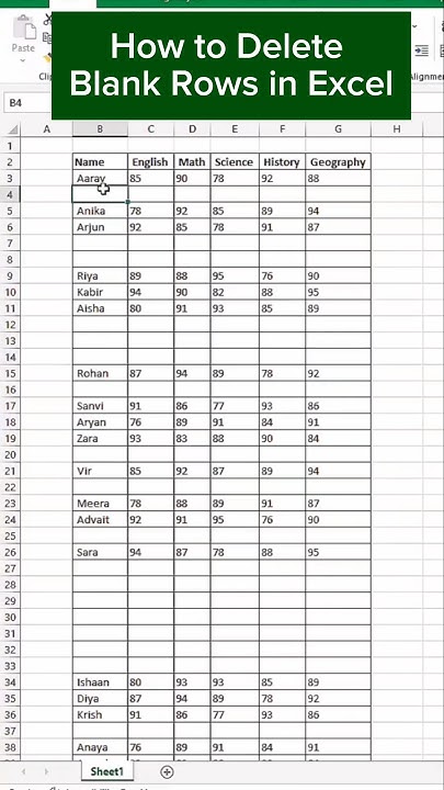 Excel Tips & Tricks | How to Delete Blank Rows in Excel #exceltutorial #exceltips #exceltricks ...