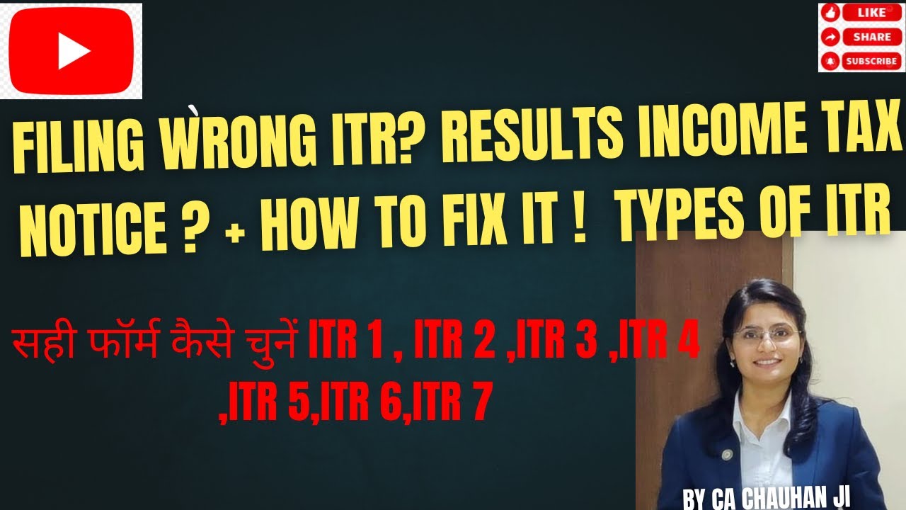 Filing Wrong ITR? Here's What Happens + How to Fix It! | Types of ITR ...