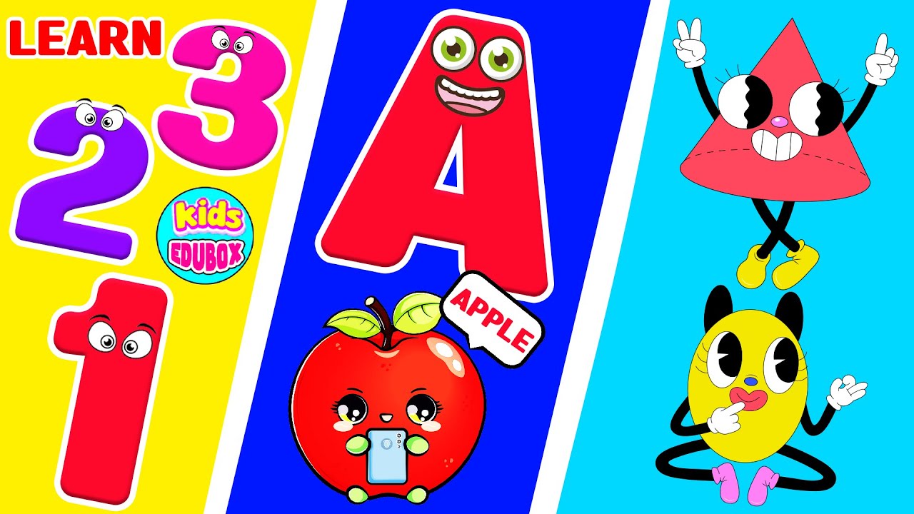 ABC, 123 & Shapes Learning Videos For Preschool | ABC And One Two Three ...