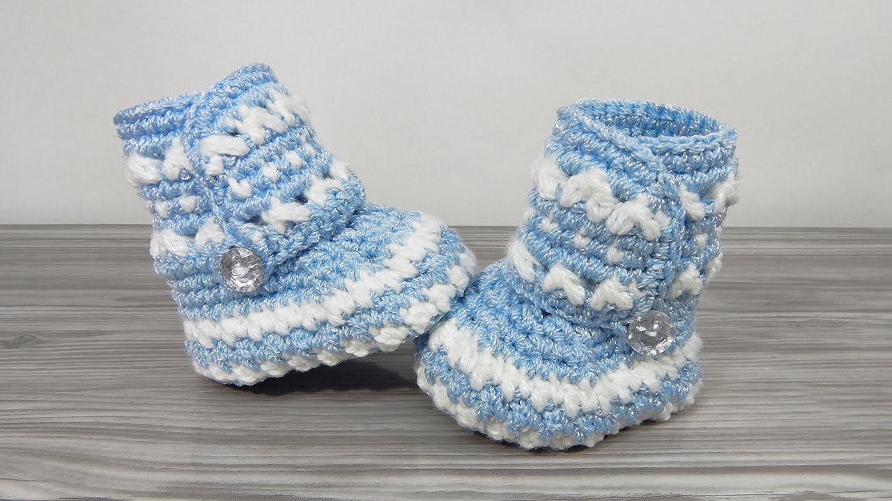 Botas Invierno tejidas a crochet para bebe - YouTube