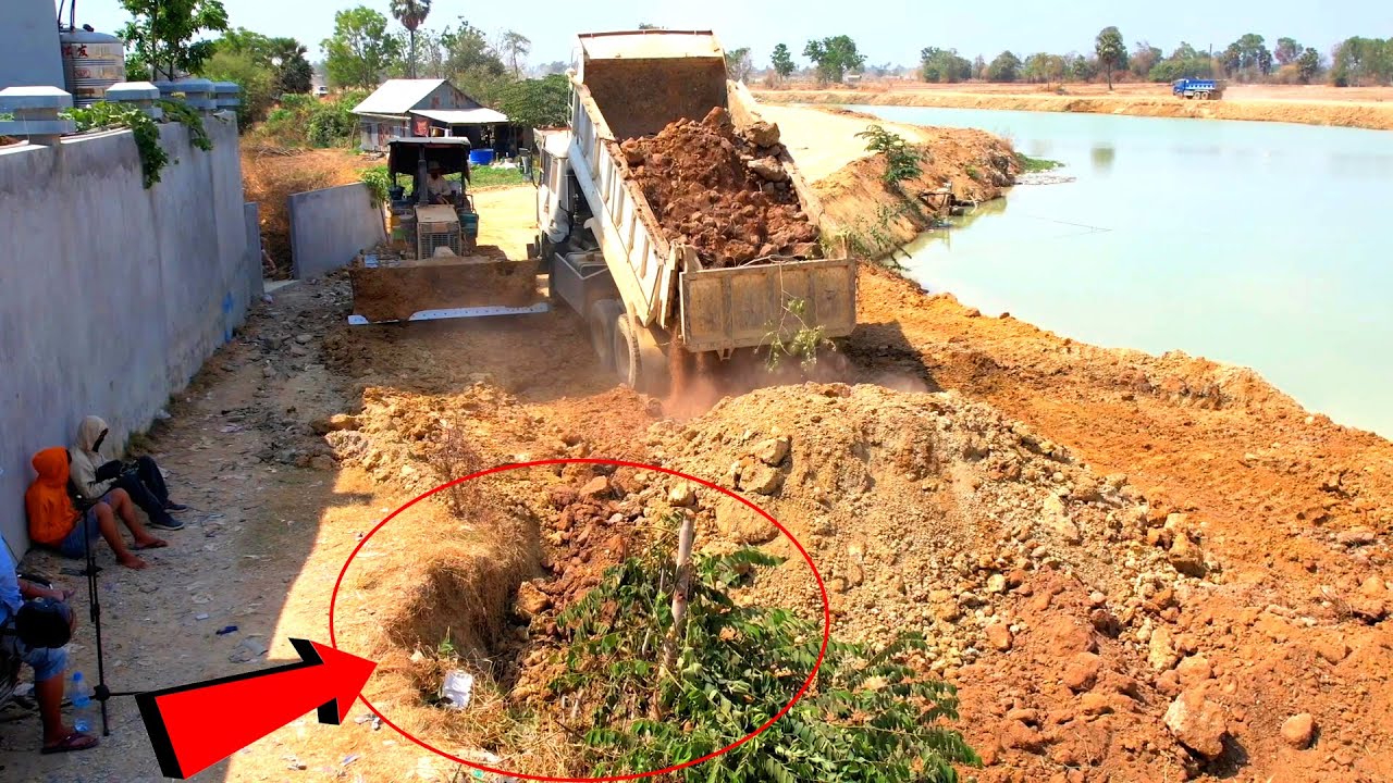 EP 20 ! The best Resize Road from KOMATSU D31P Dozer Push the Ground Still Land Slide ,Truck ...