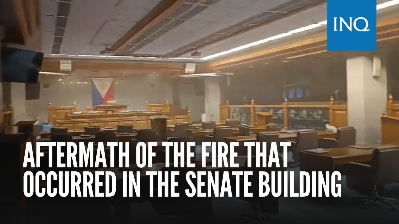 Aftermath of the fire that occurred in the Senate building - YouTube