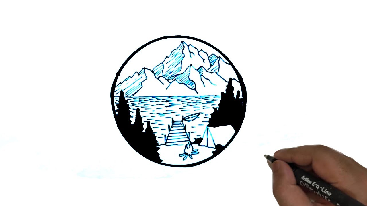 Easy way to draw Scenery! How to draw Scenery real easy. Scenery ...