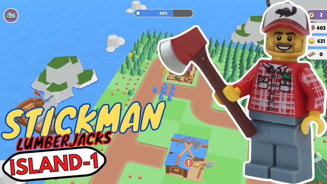 CROWD LUMBERJACK STICKMAN - ISLAND 1 KIDS MINI GAME - YouTube