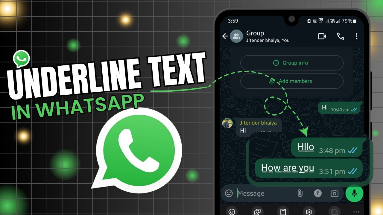 How to Underline Text in WhatsApp Message - YouTube