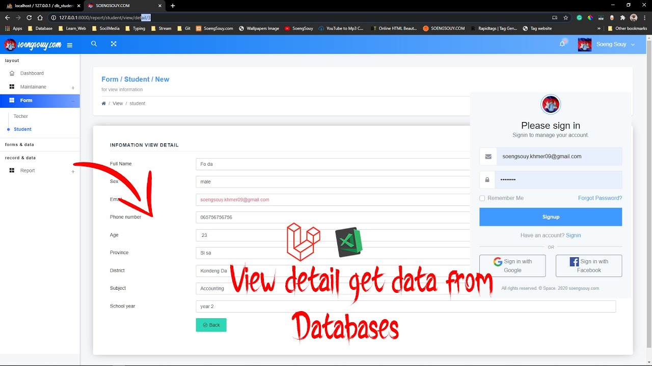 Laravel 8 view detail get data from database | #14 - YouTube