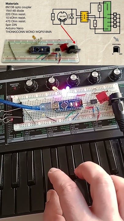 DIY MIDI to CV/Gate Interface using Optocoupler | Arduino Project for eurorack modular - YouTube