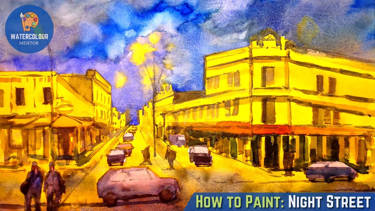 How To Paint Street Scenes in Watercolor - Fun and Easy Impressionist ...
